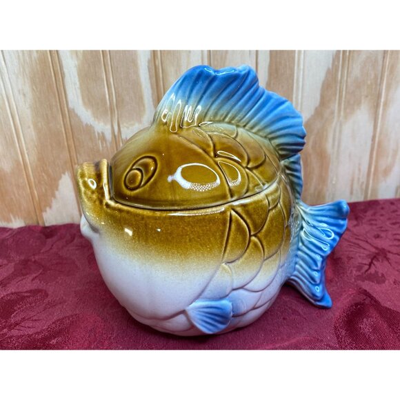 Unbranded | Kitchen | Fat Puffer Fish Candytrinket Jar Nautical Marine ...